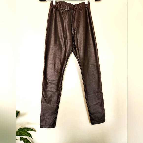 Calzedonia | Pants & Jumpsuits | Calzedonia Feux Brown Burgundy Leather ...